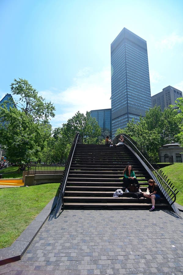 View from Phillips Square in Montreal Downtown on the Skyscrapers ...