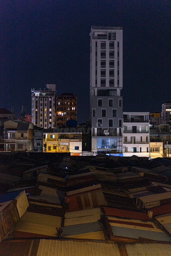 The View of Phnom Phen at Night Stock Image - Image of hills, night ...