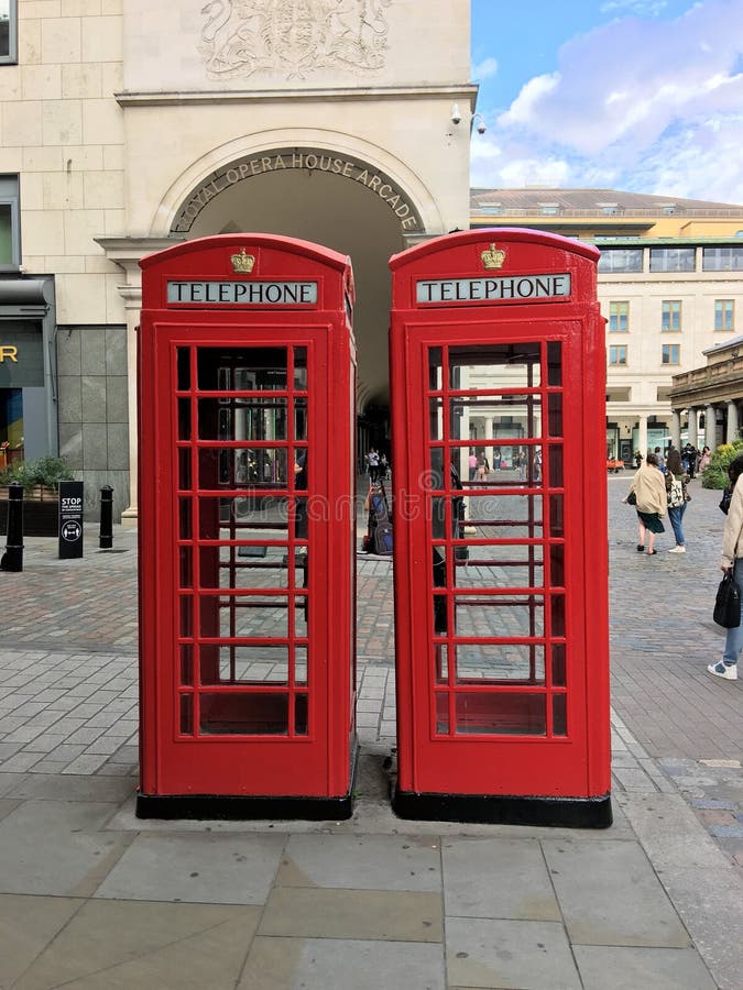 A view of 2 phone boxes editorial image. Image of phone - 233403090