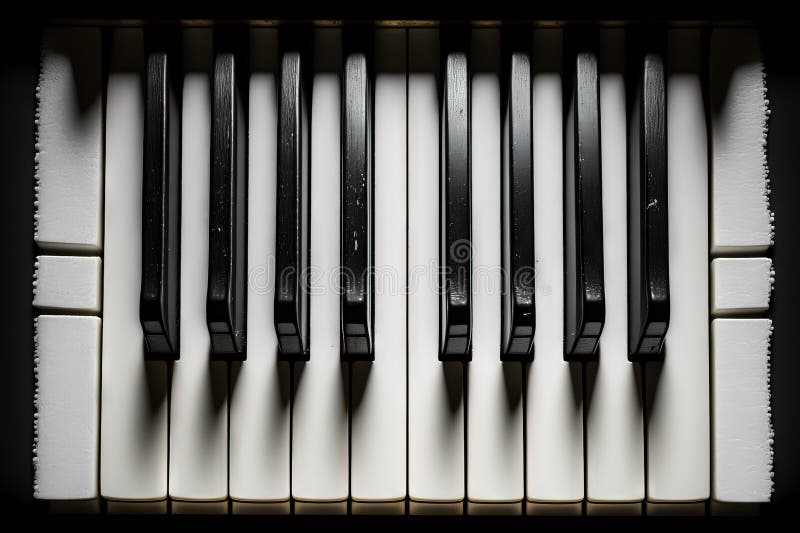 View of Piano Keys from Above Stock Illustration - Illustration of ...