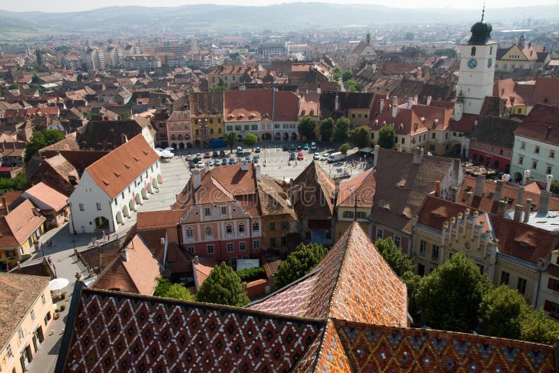 View at piata mare, Sibiu stock photo. Image of construction - 17654752