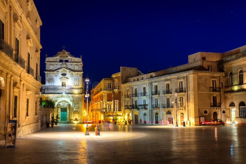 View of Piazza Del Duomo at Night Editorial Image - Image of people ...