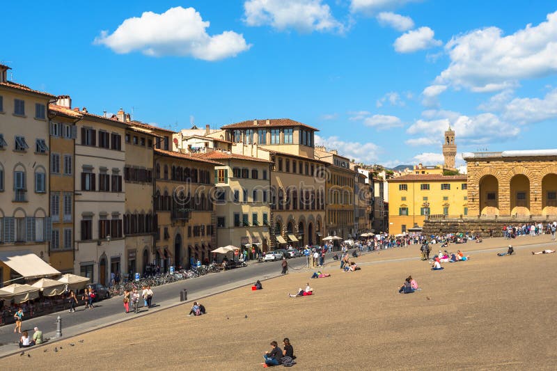 View of the Piazza Pitti in Florence Editorial Stock Image - Image of ...