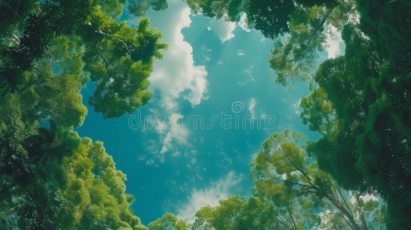 A View of a Picture Taken from Above Looking Down at Trees, AI Stock ...