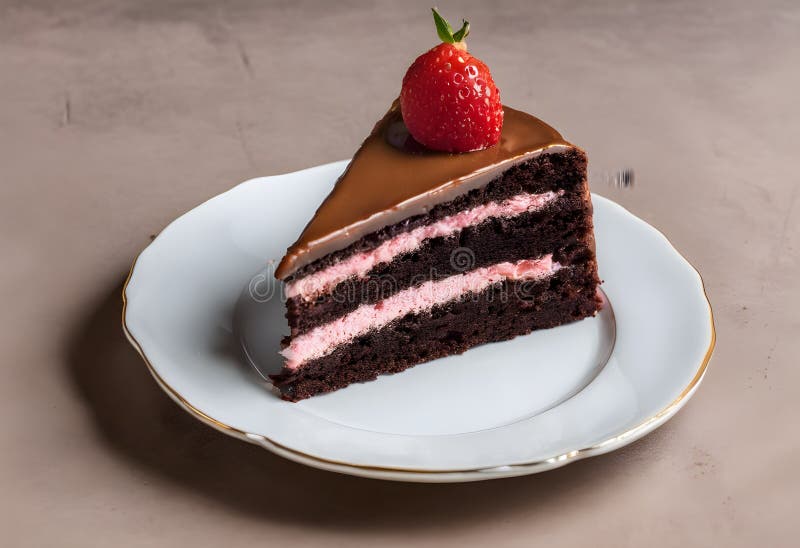 A View of a Piece of Cake on a Plate Stock Illustration - Illustration ...