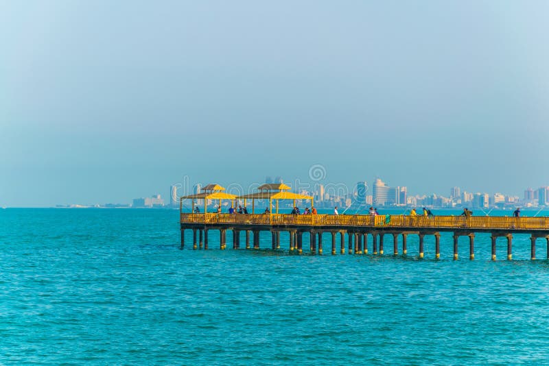 View of a Pier Penetrating into the Sea in Kuwait Editorial Photography ...