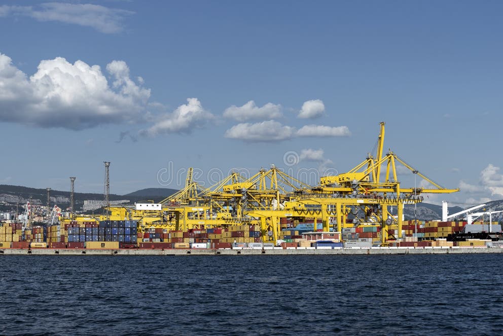 View of Pier VII of the Port of Trieste with Cranes for Loading ...