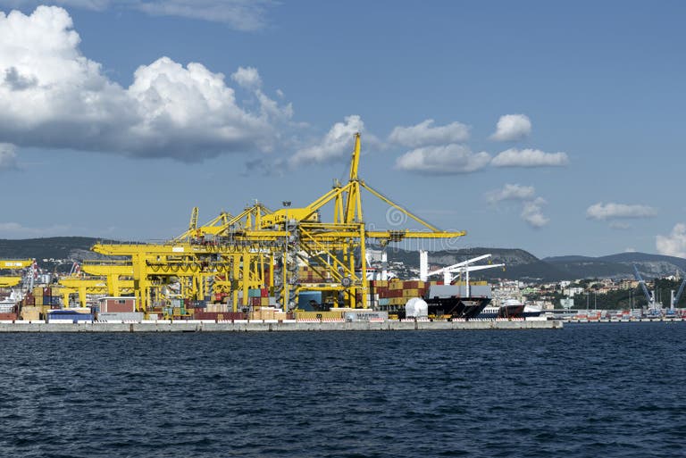 View of Pier VII of the Port of Trieste with Cranes for Loading ...