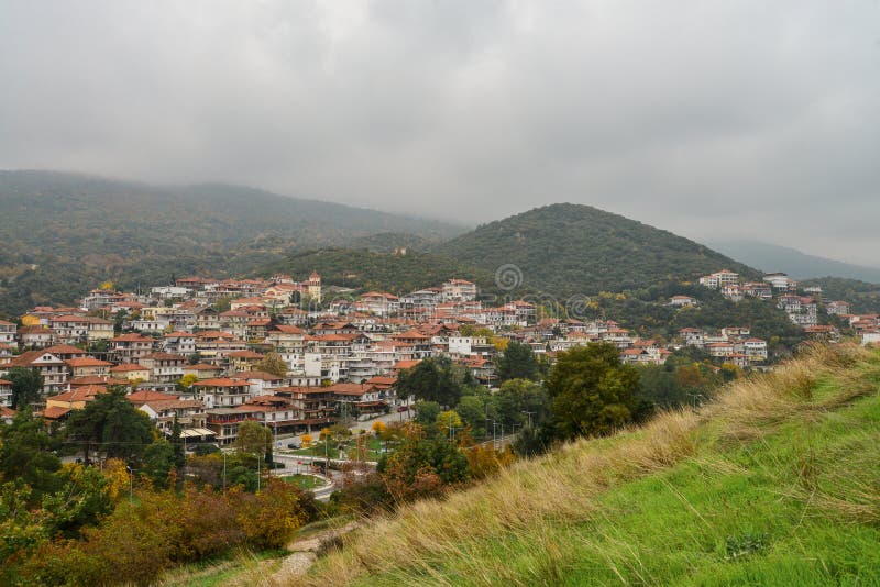 View on Pieria from Platamon Castle Stock Photo - Image of greece ...