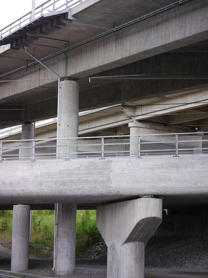 View of Pillars Under Bridges Stock Image - Image of rail, urban: 285032419