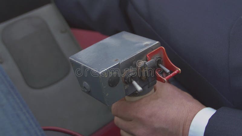 Control Lever by Helicopter Stands Against Control Stock Footage ...