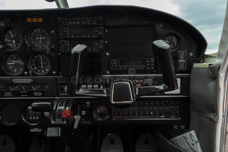 View from the Pilot S Seat: Small Airplane Handle Stock Photo - Image ...