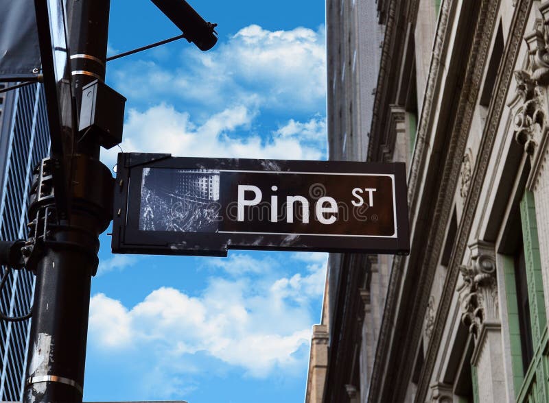 Pine Street stock image. Image of market, telegraph, pole - 31842677