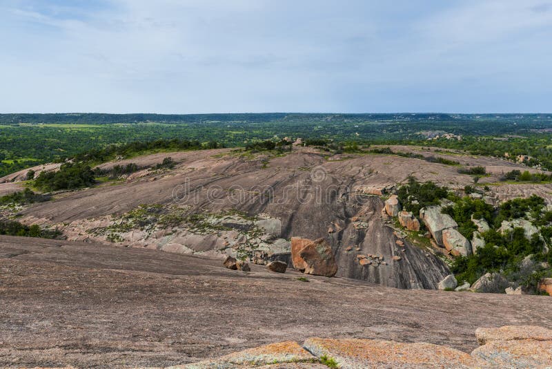 View of Pink Granite Dome of Enchanted Rock State Park Stock Image ...