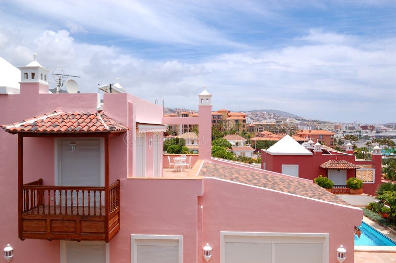 View on the pink villa stock photo. Image of pink, beautiful - 21237154