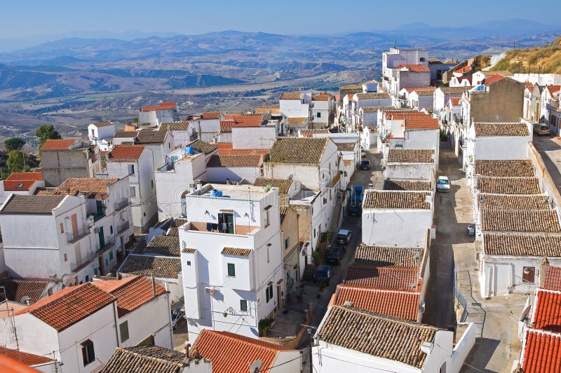 View of Pisticci. Basilicata. Italy Stock Image - Image of habitation ...