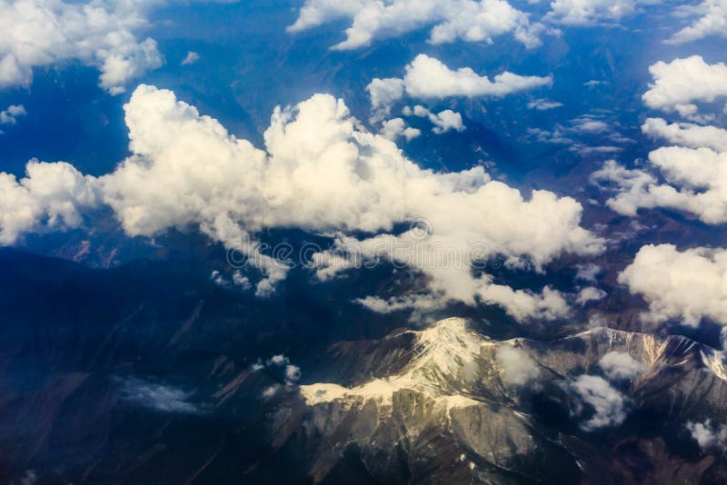 The View from the Plane Above the Cloud and Sky Stock Photo - Image of ...