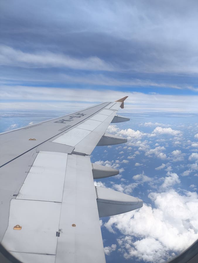 A View on Plane with Cloud at Evening Flight Stock Photo - Image of ...