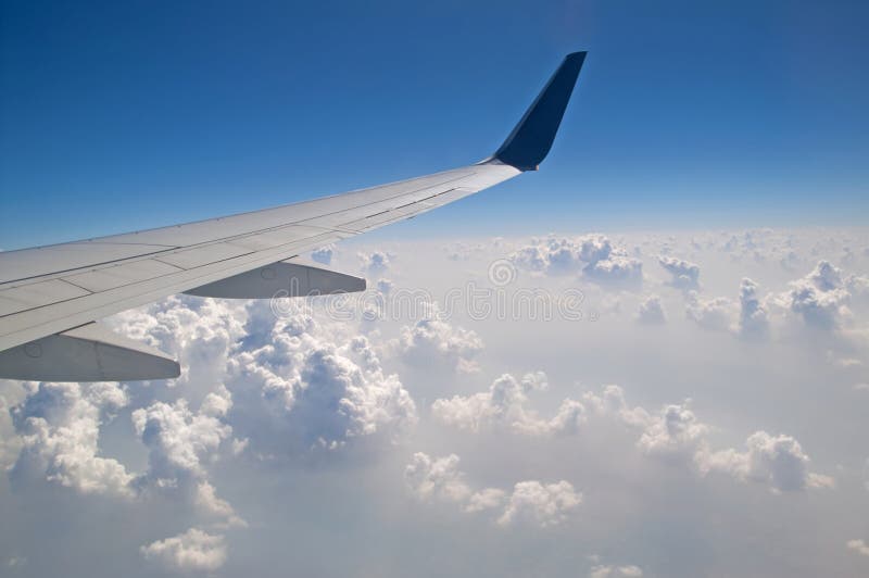 The View from the Plane of the Cloud Vertical Formation Stock Image ...