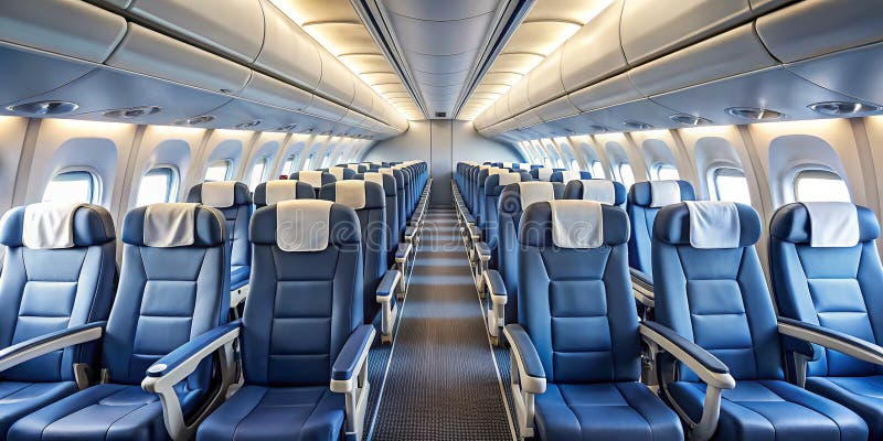 View of the Plane Deck Empty Seats in the Plane AI-Created Content ...