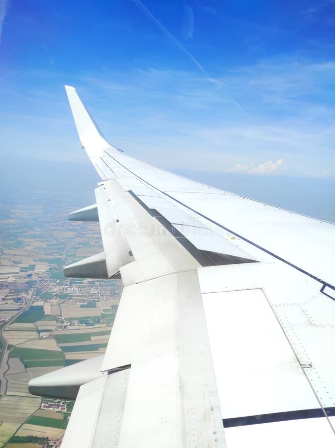 View from the Plane. View from a Landing Airplane Out the Window of ...