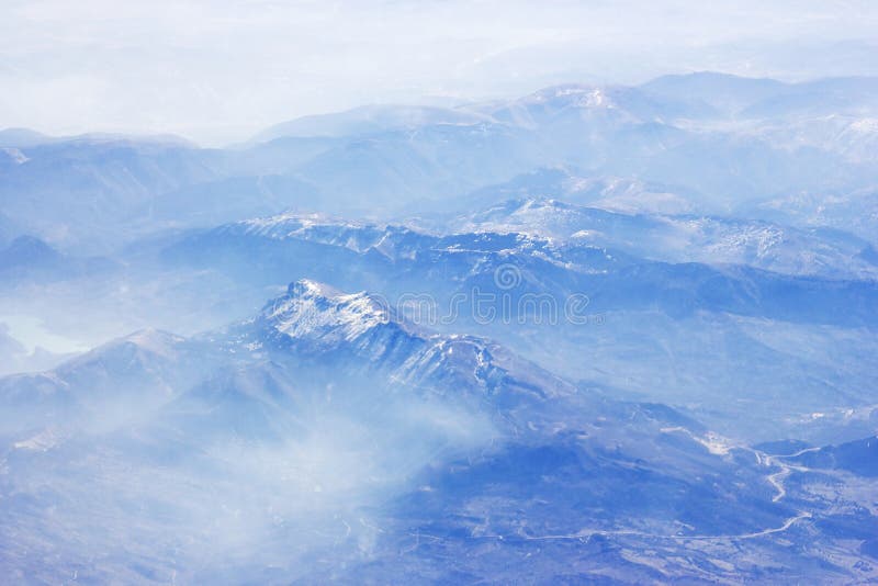 View from the Plane Over the Alps Stock Photo - Image of landscape ...