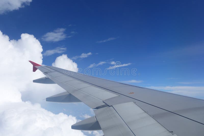 View from Plane Over the Wing Stock Photo - Image of transportation ...