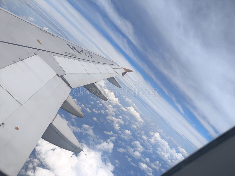 A View Plane in the Sky at Evening Time Stock Photo - Image of evening ...