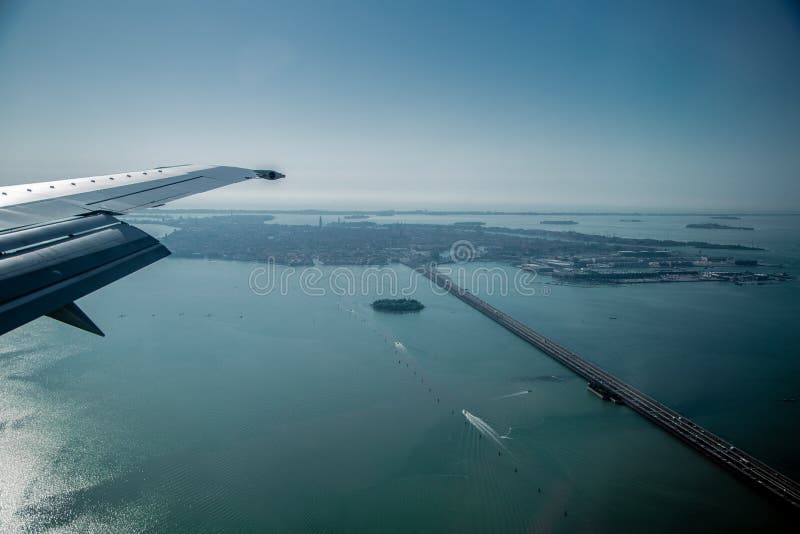 View from the Plane To the Bridge Stock Photo - Image of lagoon ...