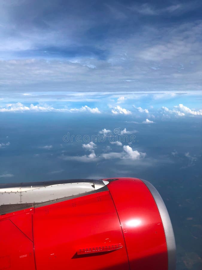 View from Plane Window on Engine and Land Stock Photo - Image of aerial ...