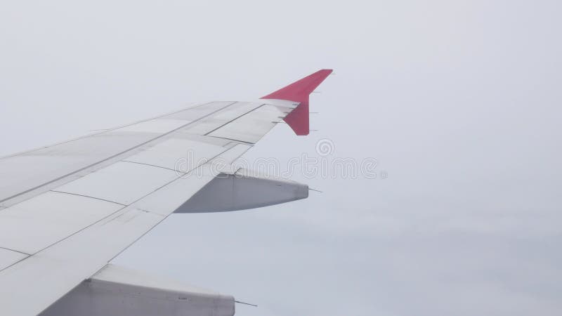 View through Plane Window from Inside Airplane Cabin while Climbing ...