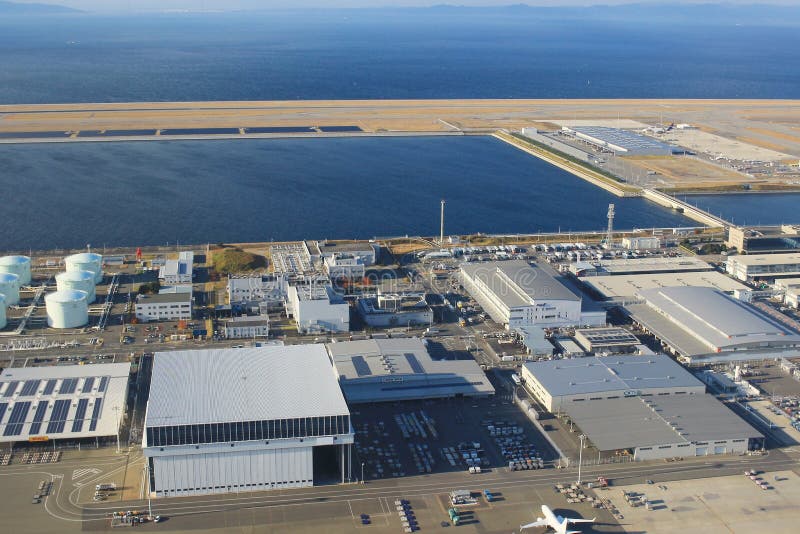 View at Plane Window of the Kix Airport Editorial Photography - Image ...