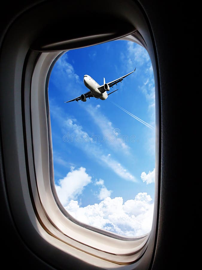 Airplane Window stock image. Image of horizon, planet - 12383251