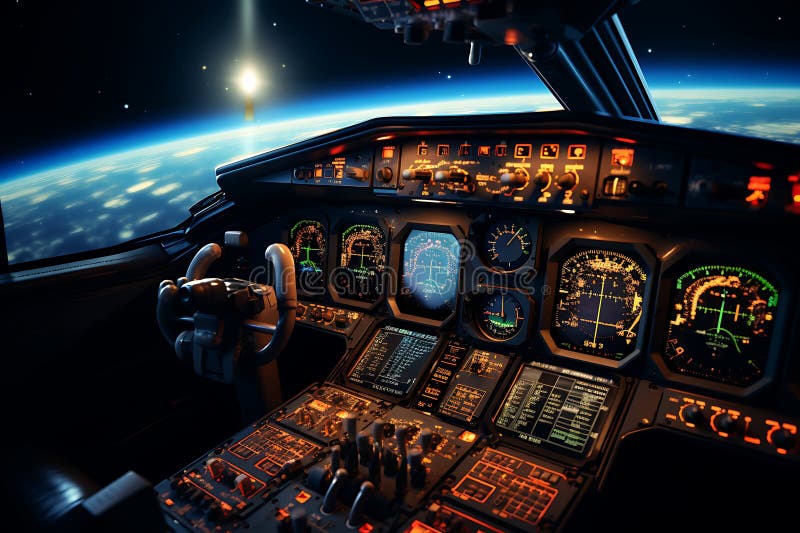 View of the Planet Earth from the Cockpit of a Commercial Airliner ...