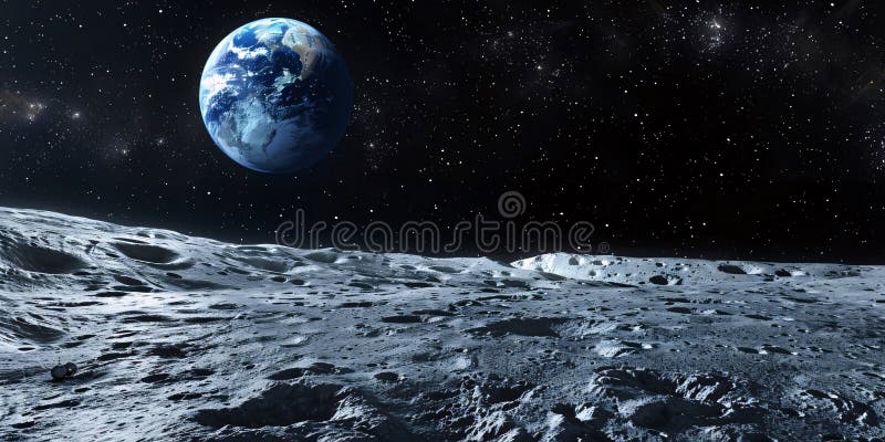 View of the Planet Earth from the Moon in Outer Space Showing the ...