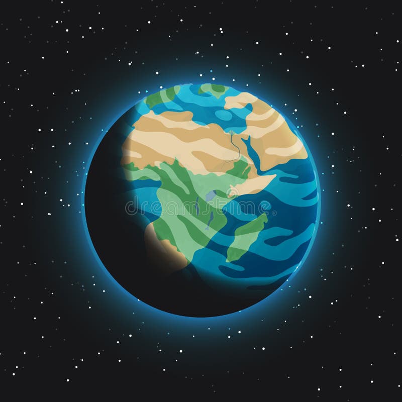 View of the Planet Earth with Partly Visible Dark Side from Space ...