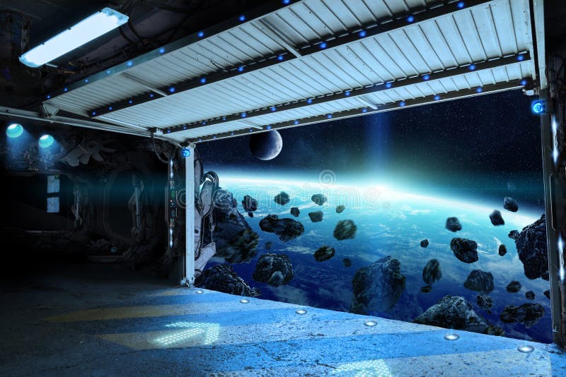 View of Planet Earth from a Shuttle Runway Stock Illustration ...