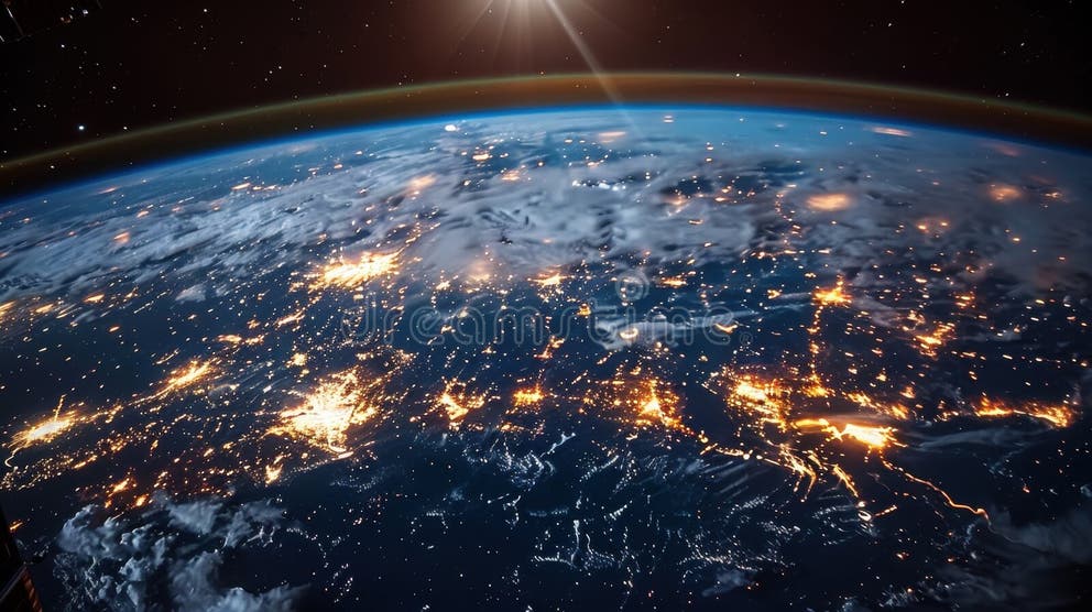 View of the Planet Earth from Space . the Solar System Stock Photo ...