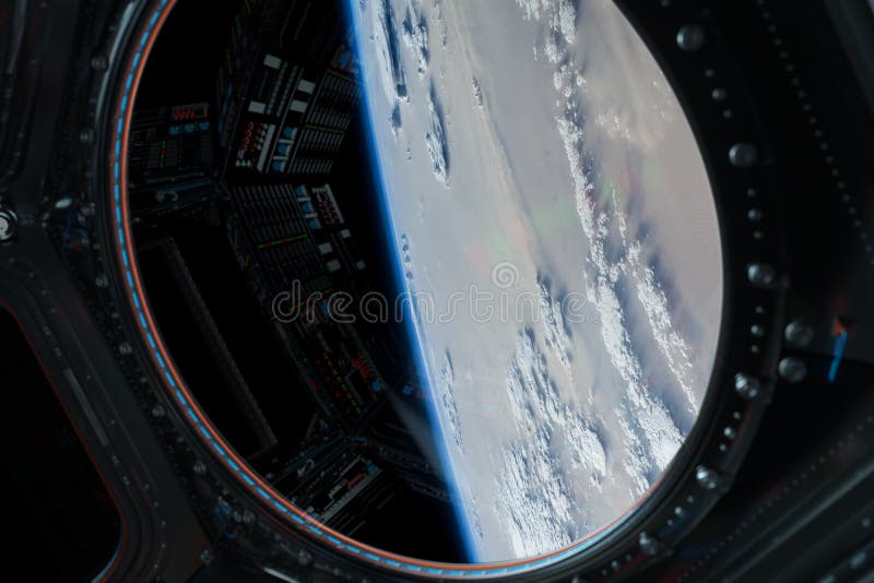View of Planet Earth from a Space Station Window 3D Rendering Elements ...
