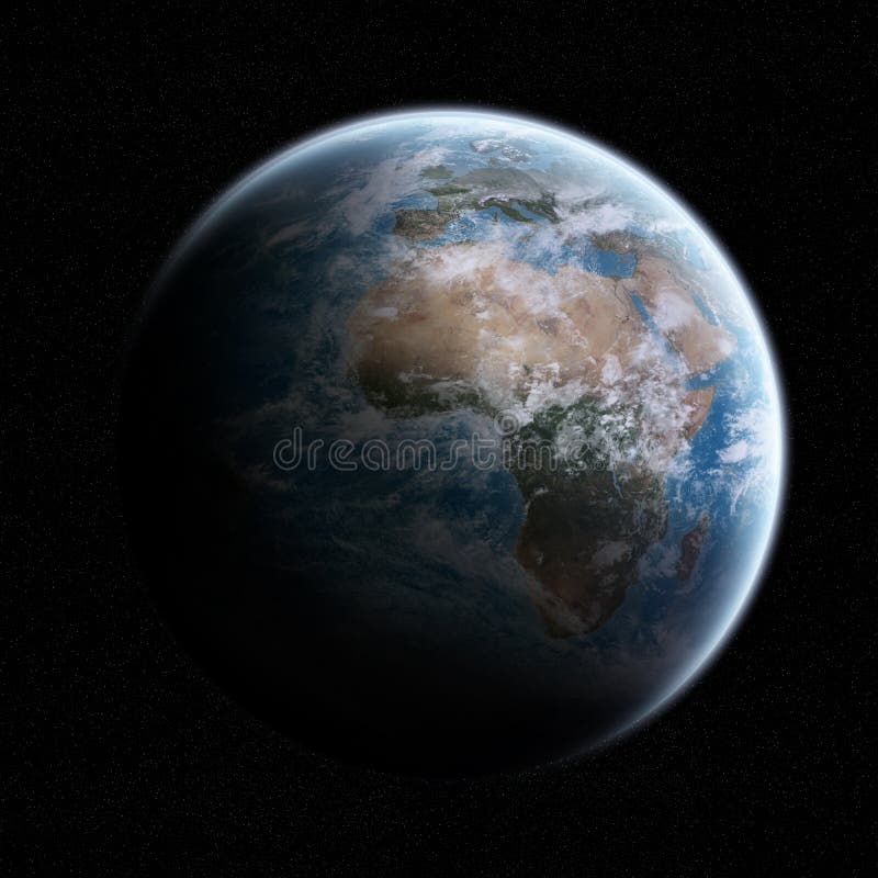 View of the Planet Earth in Space Stock Illustration - Illustration of ...