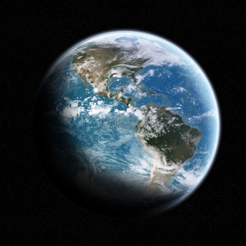 View of the Planet Earth in Space Stock Illustration - Illustration of ...