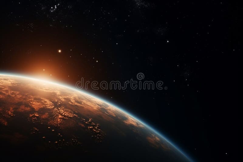 View of the Planet Earth from Space during a Sunrise. Stock ...