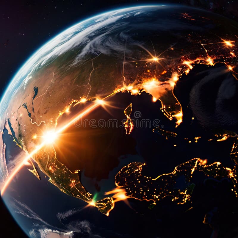 View of Planet Earth, the World Globe, from Outer Space Stock ...