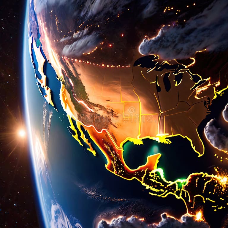 View of Planet Earth, the World Globe, from Outer Space Stock ...