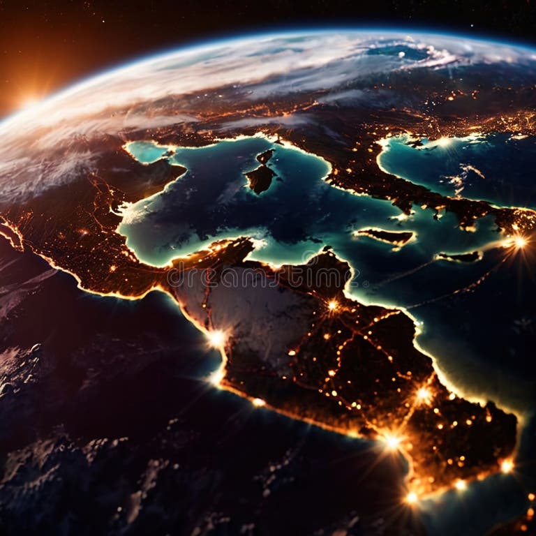 View of Planet Earth, the World Globe, from Outer Space Stock ...