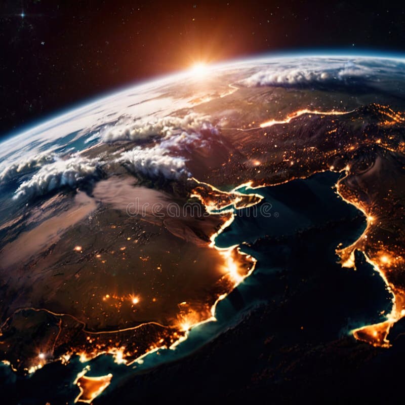 View of Planet Earth, the World Globe, from Outer Space Stock ...