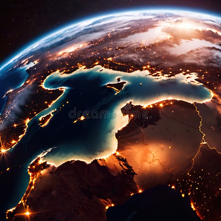 View of Planet Earth, the World Globe, from Outer Space Stock ...