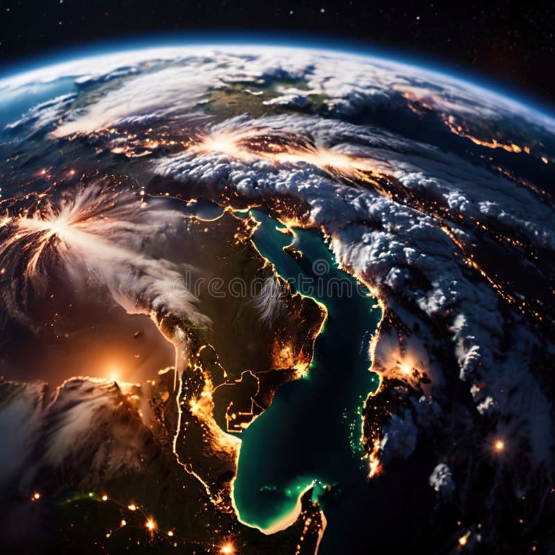 View of Planet Earth, the World Globe, from Outer Space Stock ...