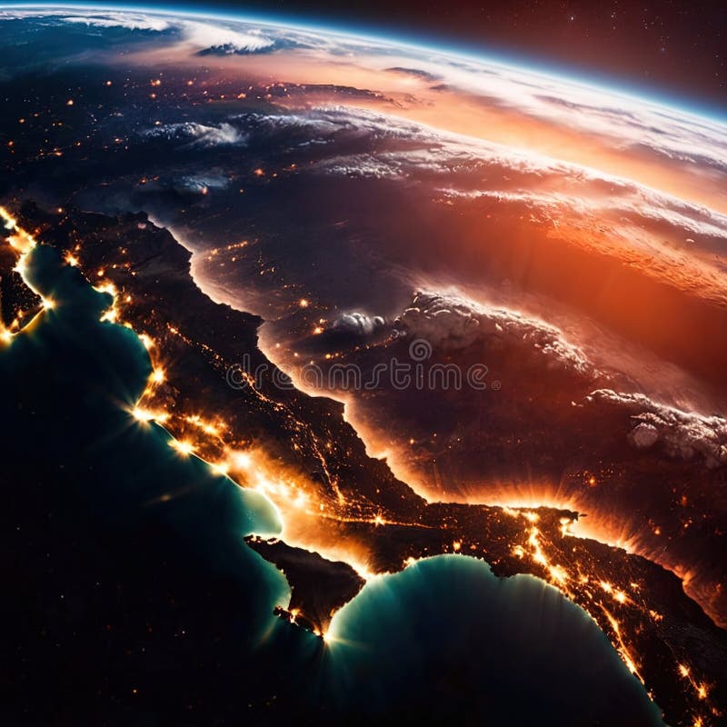 View of Planet Earth, the World Globe, from Outer Space Stock ...