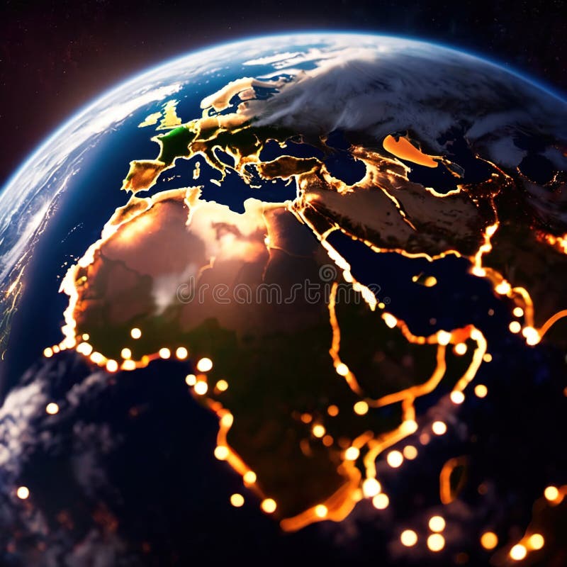 View of Planet Earth, the World Globe, from Outer Space Stock ...